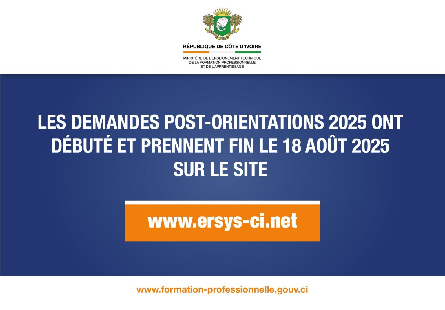 Résultat réclamations orientation en seconde 2025: consulter sur ersys-ci.net avec le matricule ...