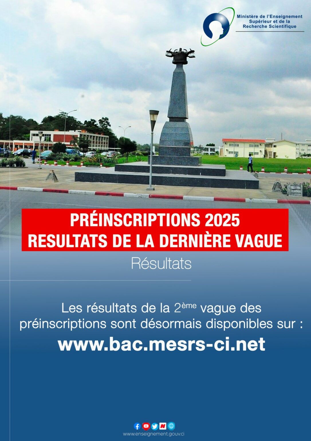Résultats 2e vague d’orientation bacheliers 2025 : consultez sur www.bac-mesrs-ci.net - OUEST IN